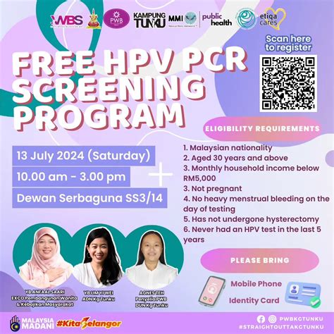 Free Hpv Pcr Screening Programme My Selangor Your Digital Online