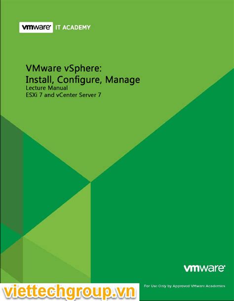Vmware Vsphere Install Configure Manage Lecture And Lab Manual Esxi 7 And Vcenter Server 7 It