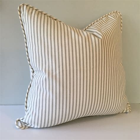 Gray Ticking Stripe Throw Pillow Cover 18x18 Southern Ticking Co