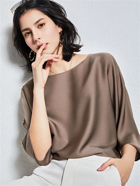 Real Silk Nude 6A Silk Elastic Double Sided Satin Loose Heavy Blouse