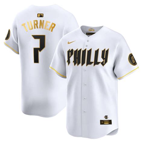 Philadelphia Phillies Trea Turner 2024 City Connect Limited White Gold