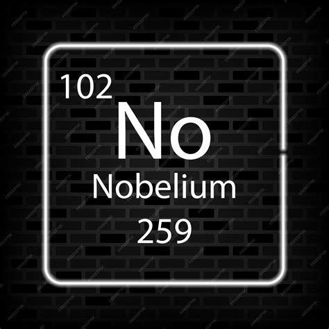 Premium Vector Nobelium Neon Symbol Chemical Element Of The Periodic