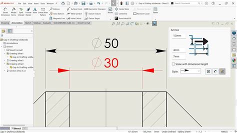 Change Arrow Style And Size In SolidWorks Drafting YouTube