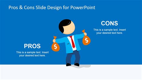 Male Cartoon Illustration Pros Cons Slide Slidemodel