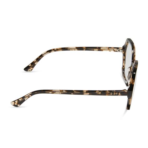 Dixie Hexagon Glasses Espresso Tortoise And Clear Diff Eyewear