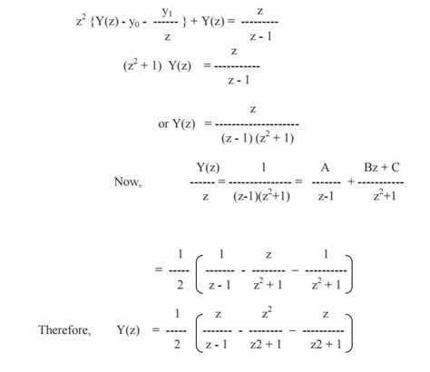 Z Transforms And Difference Equations