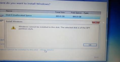 Windows Cannot Be Installed To This Disk The Selected Disk Is Of The