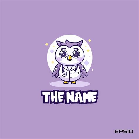 Cute Doctor Owl Logo Vector Mascot Character Cartoon Illustration Eps10