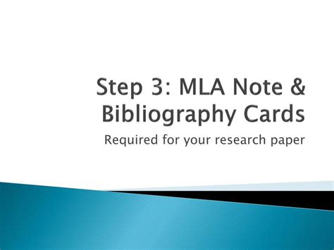 Ppt Step 3 Mla Note And Bibliography Cards Powerpoint Presentation Id 2435040