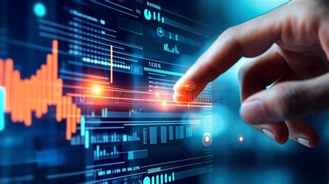 Futuristic Hand Interaction With Data Visualization And Digital Technology Stock Video Video