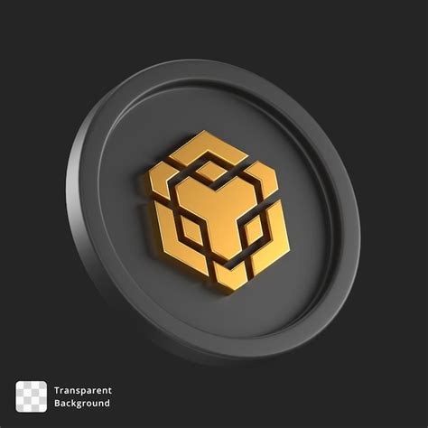 Premium Psd 3d Icon Of A Black Coin With Golden Bnb Logo In The Center