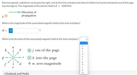 Solved Electromagnetic Radiation Is Moving To The Right And Chegg