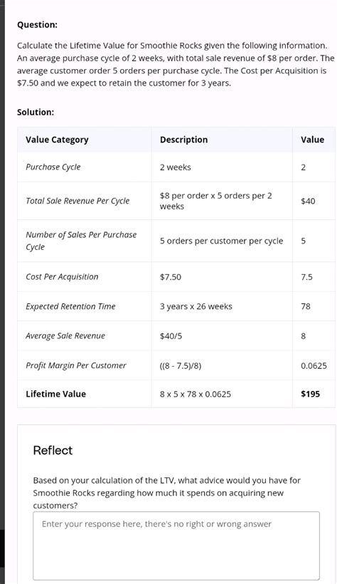 Question Calculate The Lifetime Value For Studyx