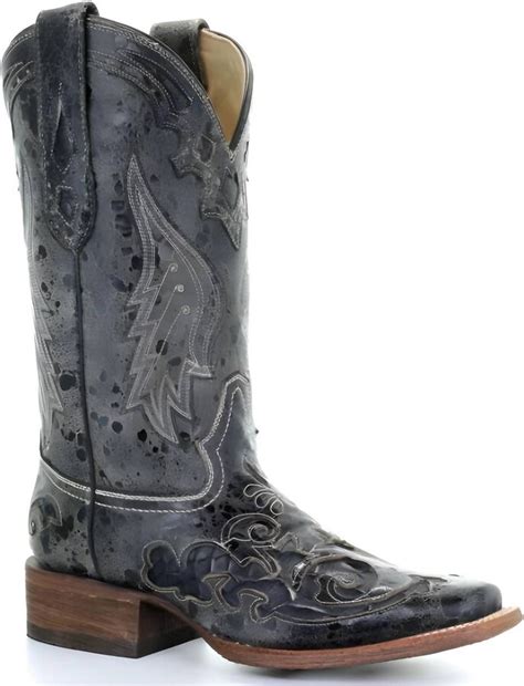 Corral Mens Python Overlay Cowboy Boot Extra Wide Width In Black