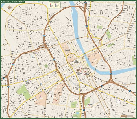 Printable Map Downtown Nashville