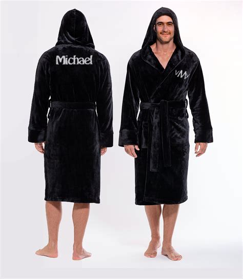 Personalized Hooded Plush Robe For Men Embroidered Monogrammed