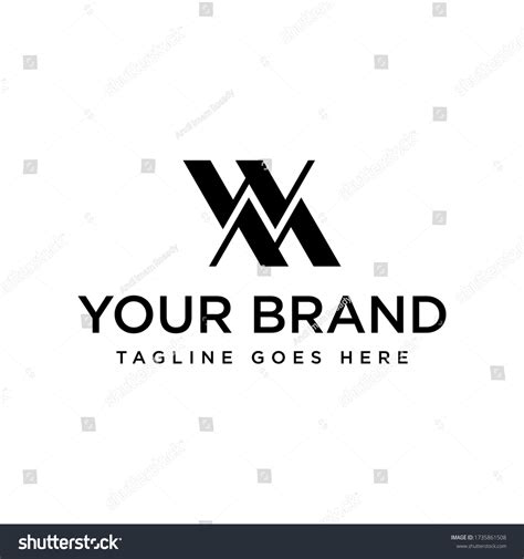 Letter Mw Wm Line Logo Design Linear Creative Minimal Monochrome