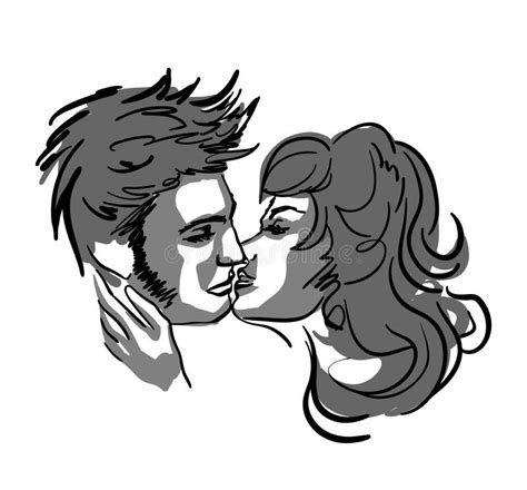 Beso Sensual Caliente Dibujo Del Vector Ilustración Del Vector