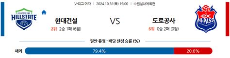 10월31일 V 리그 여 현대건설 도로공사 국내배구분석 스포츠분석 배구자료 라이브스코어 라이브맨 실시간 라이브