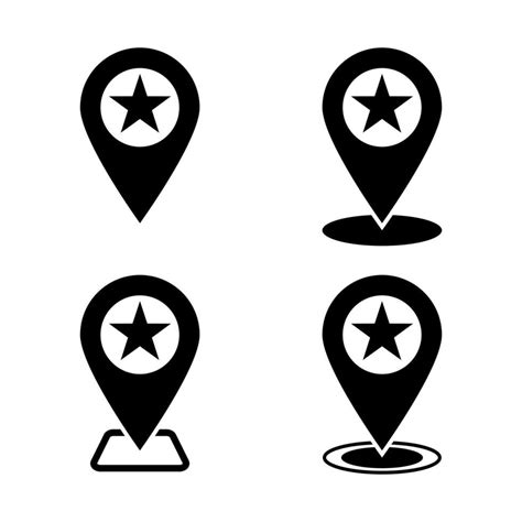 Favorite Place Map Pointer Icon Maps Pin With Star Icon Map Pointer With Star Icon