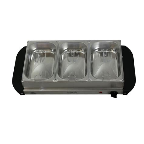 MegaChef Stainless Steel Easy Clean Buffet Server Food Warmer With 3