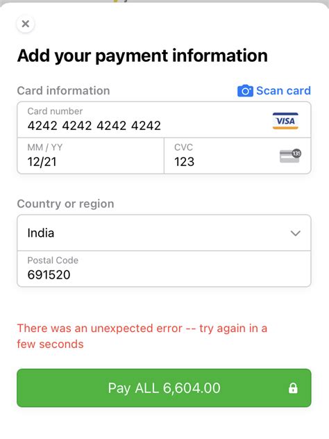 There Was An Unexpected Error Try Again In A Few Seconds · Issue