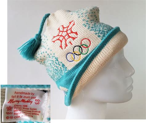 Vintage Calgary 1988 Winter Olympics Ski Hat Pure Virgin Wool Beaine