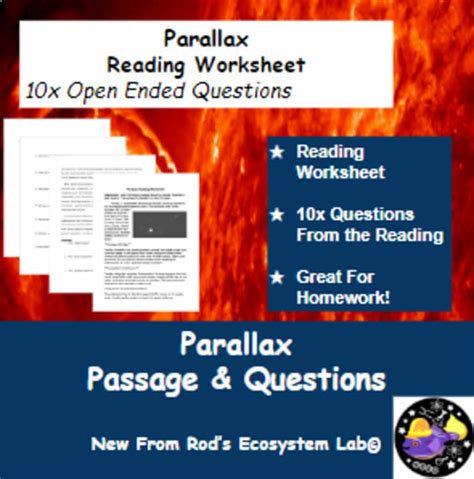Parallax Reading Worksheet Editable By Rods Ecosystem Lab Tpt