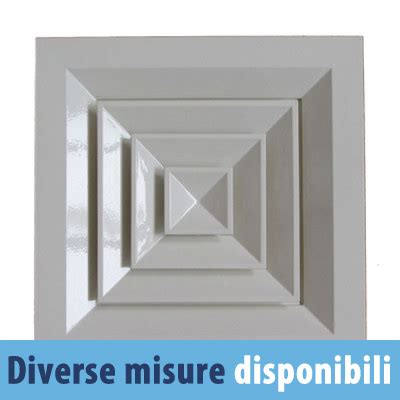 Diffusore Quadrato In Alluminio Alette Fisse X Mm