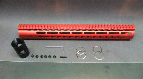 15″ Inch Ar15 Ar 15 Ar Ultra Light Slim Anodized Red Keymod Free Float