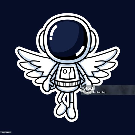 Personnage De Dessin Animé Dastronaute Mignon Avec Des Ailes Dange