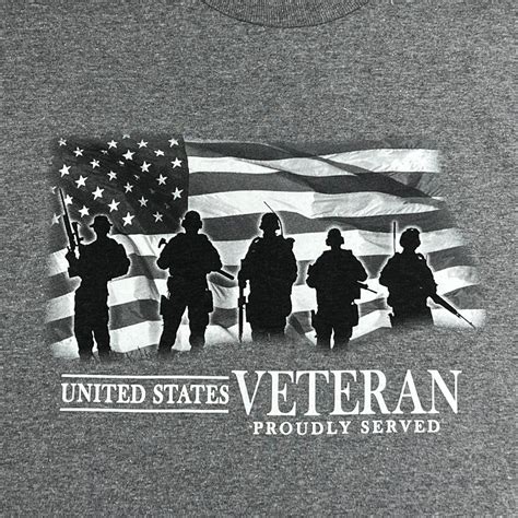 United States Veteran Proudly Served T Shirt Graphite