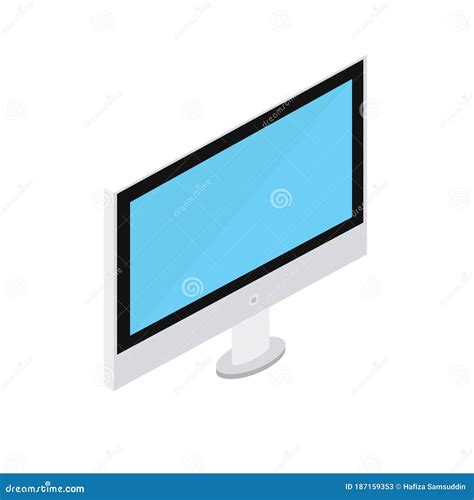 Isometric Monitor Vector Illustration Decorative Design Stock Vector