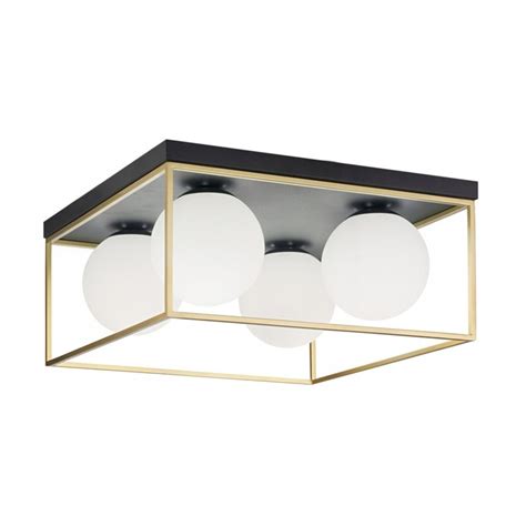 Lampa Sufitowa Plafon Loft Złota Białe Kule w Złotej Ramie 3D 30 cm Toolight Sklep internetowy