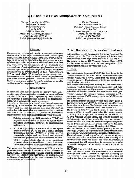 Xtp And Vmtp On Multiprocessor Architectures Ieee Conference Publication Ieee Xplore