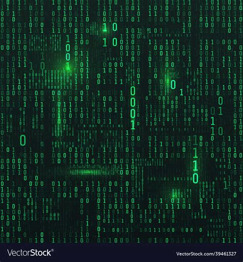 Matrix Of Binary Numbers Sci Fi Background Binary Vector Image