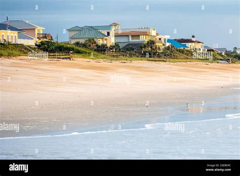 Beach Houses At Sunrise Along The Ocean In South Ponte Vedra Beach