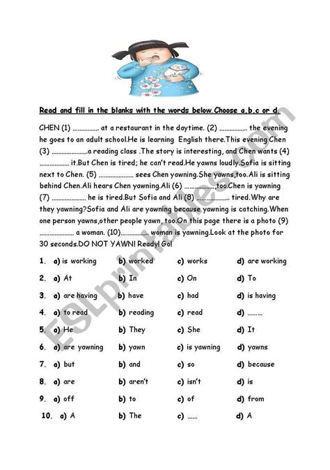 Cloze Test Worksheet Cloze Activity Cloze Passages Vocabulary Skills