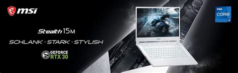 MSI Stealth 15M White 15.6 Zoll FHD Gaming Notebook , 16 GB RAM DDR4 ...