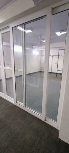 Pristine White Aluminum Sliding Glass Door For Hotel Interior At