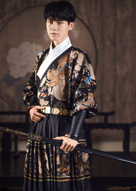 Assassination Uni Sex 4 Pieces Embroidered Flying Fish Hanfu 刺诏