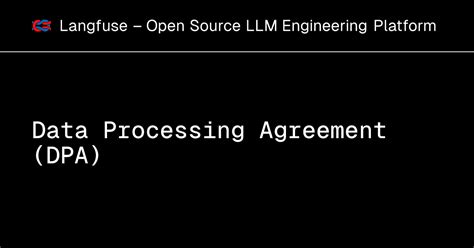 Data Processing Agreement Dpa Langfuse