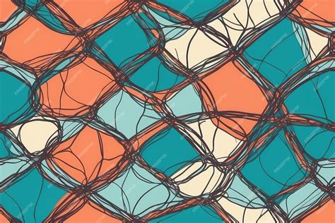 Premium Ai Image Vector Seamless Pattern Irregular Abstract Grid