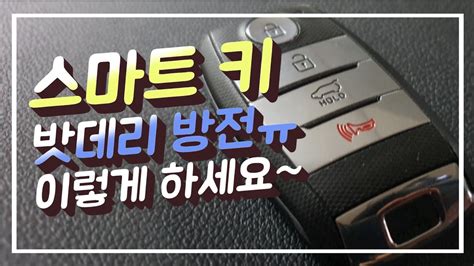 자동차 스마트키 작동이 안될때키고장밧데리방전문잠겼을때 Youtube