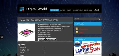 Source Code website bán hàng thương mại điện tử Digital World