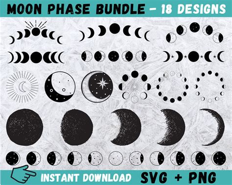 Moon Phase Svg Lunar Phases Svg Moon Phase Clip Art Crescent Moon