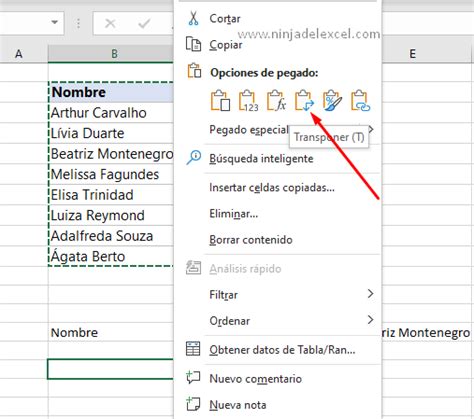 Como Convertir Fila en Columna en Excel Sin Power Query Fácil Ninja del Excel