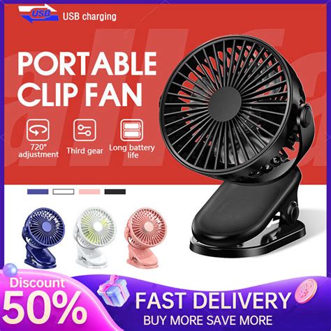 พัดลมแบบพกพาแบบพกพามือถือมินิคลิปพัดลมระบายความร้อน 5000mah รถเข็นเด็กโต๊ะทำงาน Usb ชาร์จพัดลม
