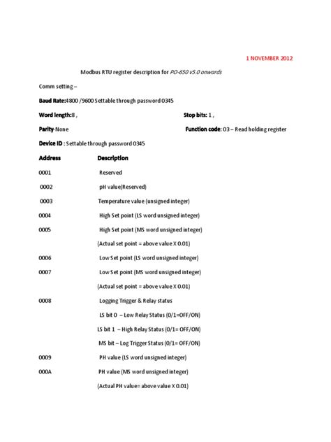 Ph Modbus Response V50 Pdf