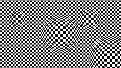 Black And White Distorted Checkerboard Pattern Moves Optical Illusion